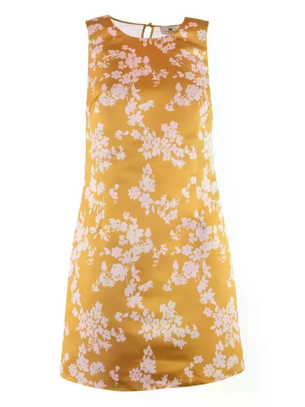 Elisabetta Franchi Floral-embroidered Mini Dress - Yellow