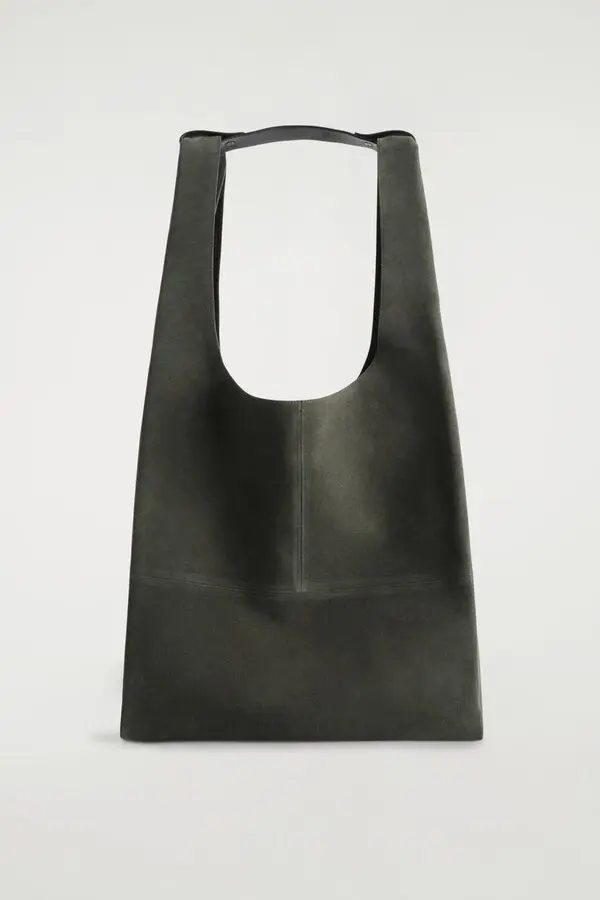 Cos Slouchy Suede Tote - Gray