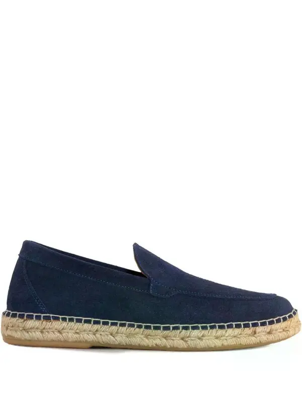 ABARCA Suede Raffia-trimmed Loafers
