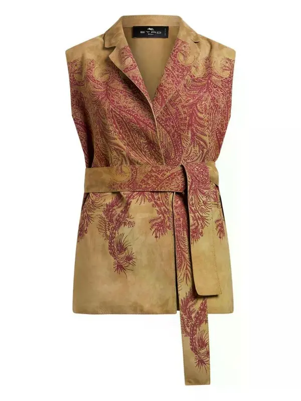 Etro Paisley-print Suede Waistcoat
