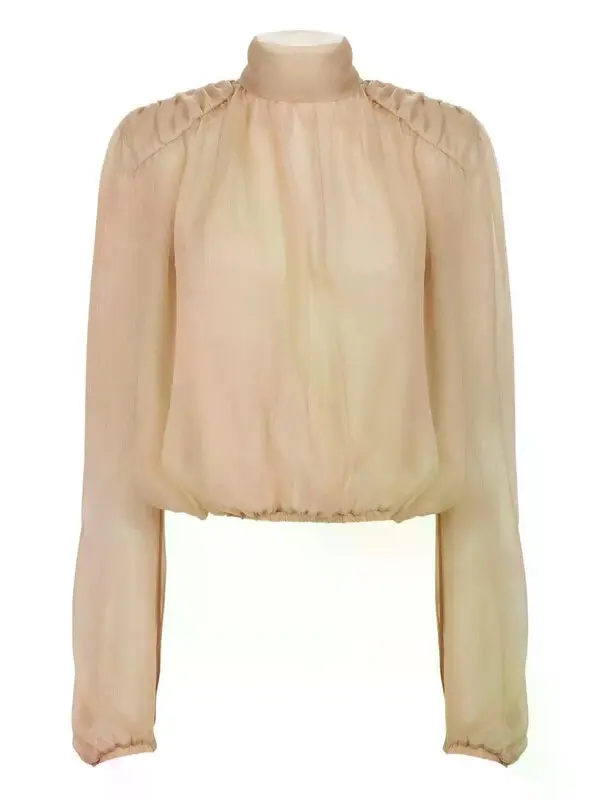 Nina Ricci High-neck Puffed-sleeve Top
