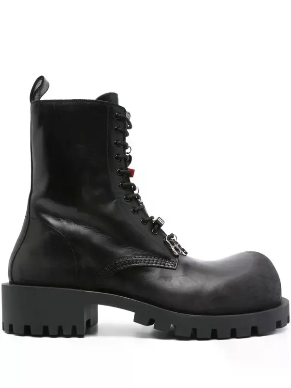 Balenciaga Hummer Lace-up Boots - Black