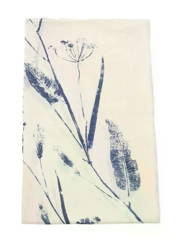 Faliero Sarti Floral Print Silk Scarf - Neutrals