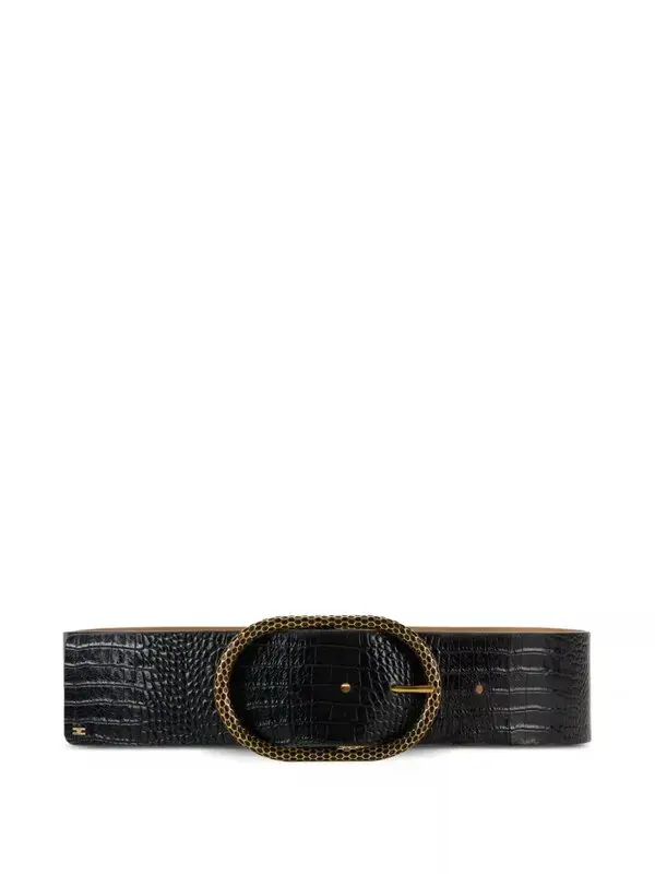 Elisabetta Franchi Crocodile-effect Leather Oval-buckle Belt