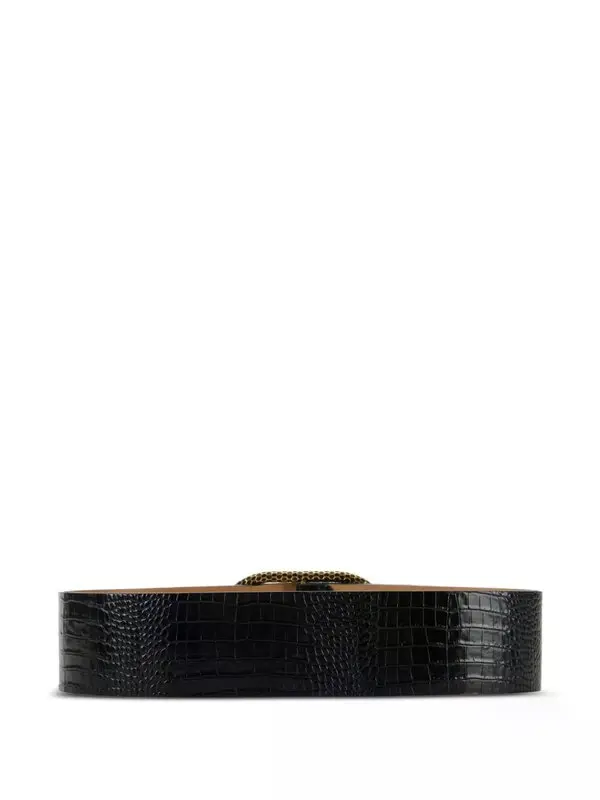 Elisabetta Franchi Crocodile-effect Leather Oval-buckle Belt