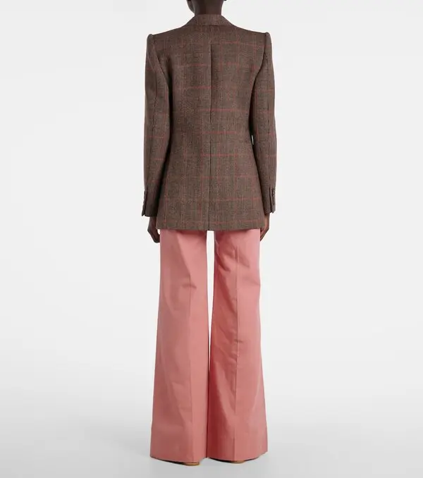 Chloé Checked Virgin Wool Blazer - Brown