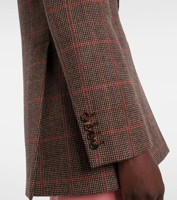 Chloé Checked Virgin Wool Blazer - Brown