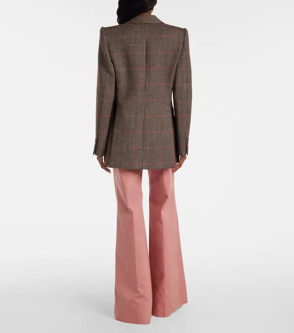 Chloé Checked Virgin Wool Blazer - Brown