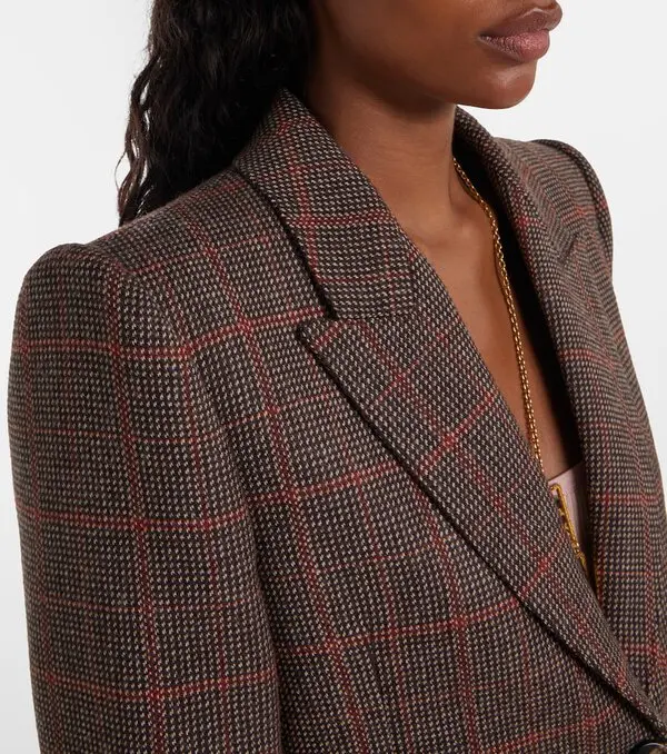 Chloé Checked Virgin Wool Blazer - Brown