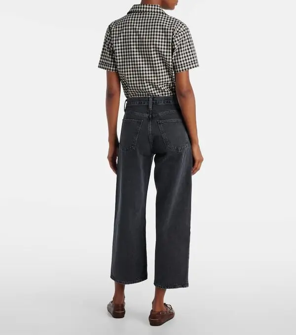 AGOLDE Arc Cropped Mid-rise Wide-leg Jeans