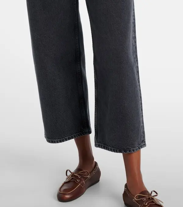 AGOLDE Arc Cropped Mid-rise Wide-leg Jeans