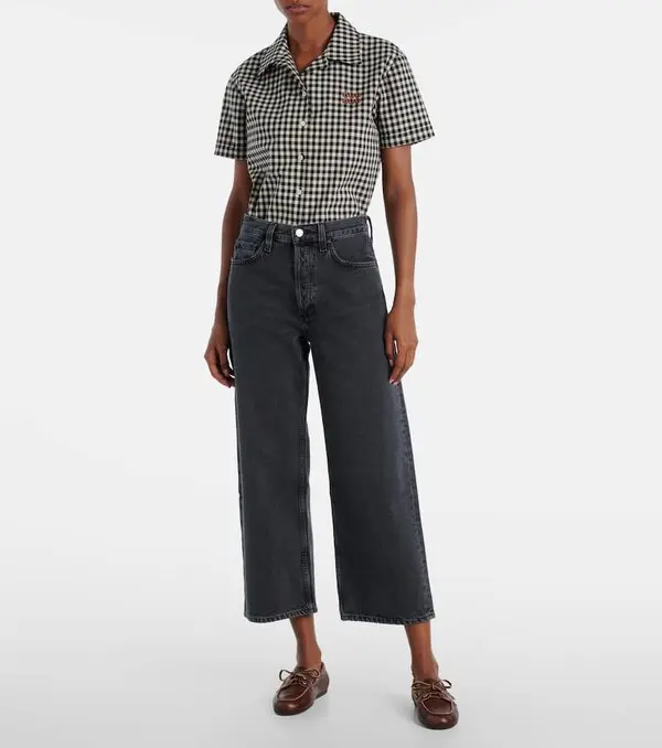 AGOLDE Arc Cropped Mid-rise Wide-leg Jeans