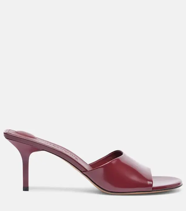 Jacquemus Cubisto 70 Leather Mules - Burgundy