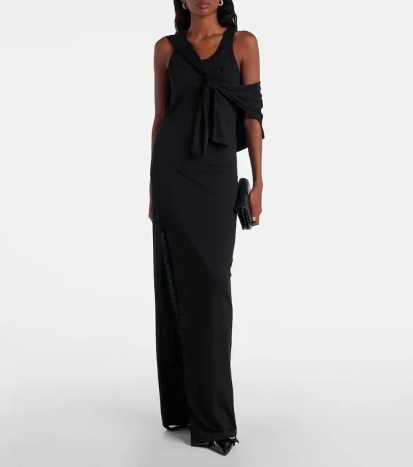 Coperni Layered Cotton-blend Jersey Maxi Dress