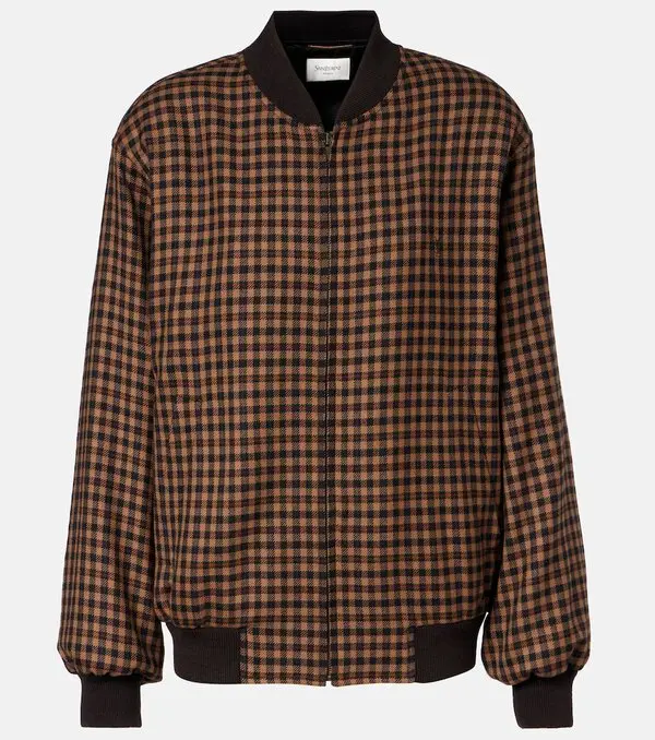 Saint Laurent Wool Teddy Bomber Jacket - Brown