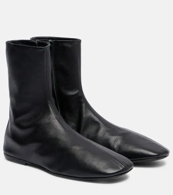 Dries Van Noten Globe Leather Ankle Boots