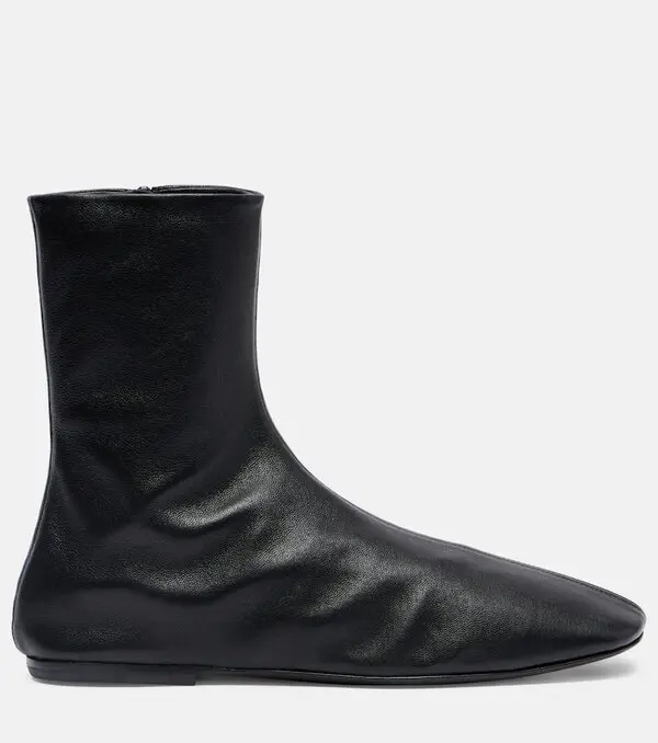 Dries Van Noten Globe Leather Ankle Boots