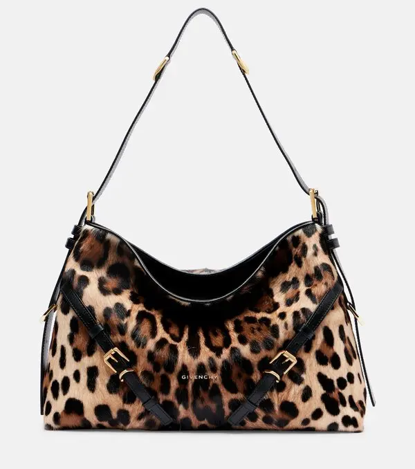 Givenchy Voyou Medium Leopard-print Shoulder Bag