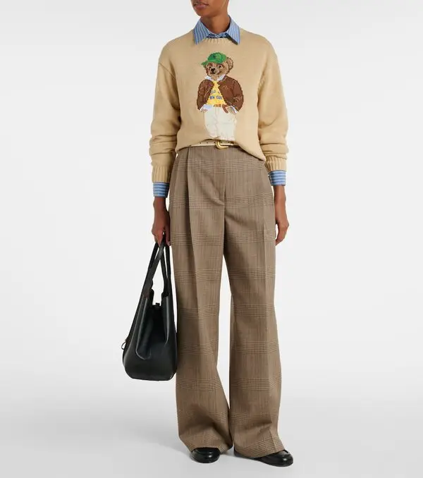 Polo Ralph Lauren Polo Bear Intarsia Cotton Sweater - Beige