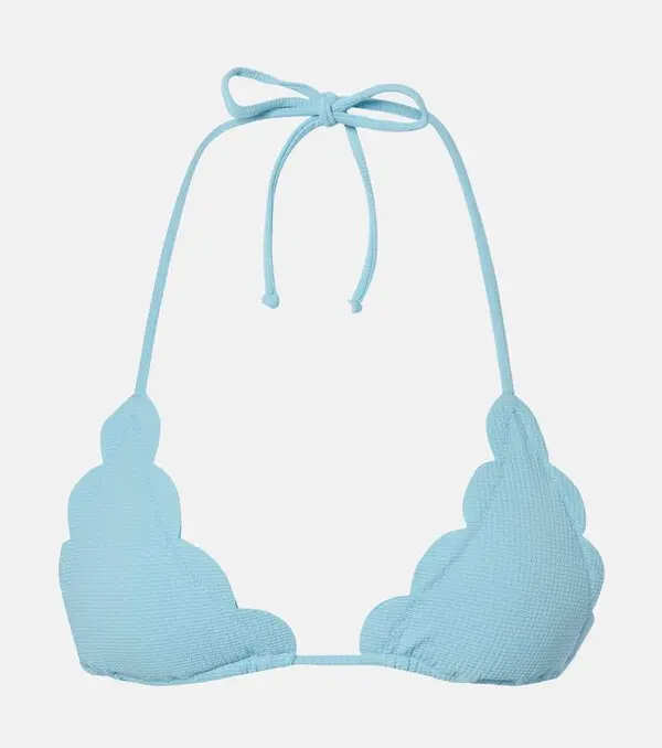 Marysia Broadway Scalloped Bikini Top - Blue