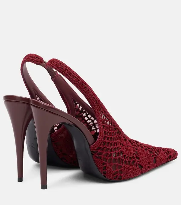 Magda Butrym 105 Crochet Slingback Pumps - Burgundy