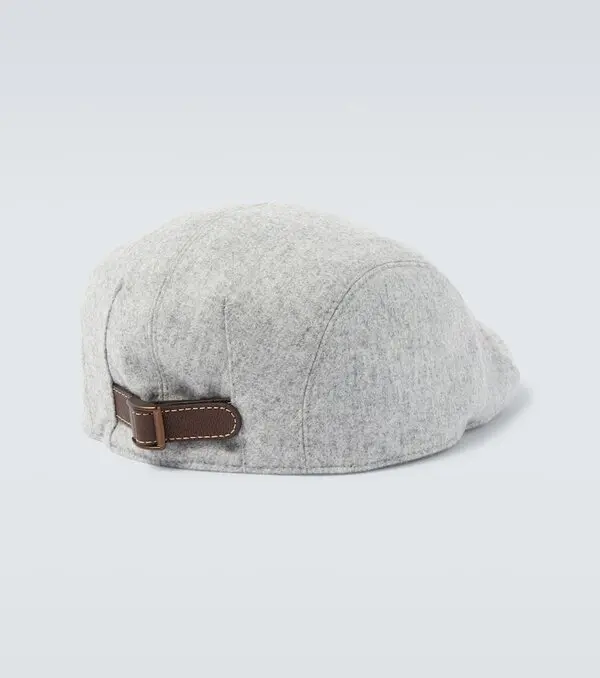 Brunello Cucinelli Embroidered Virgin Wool Flannel Cap