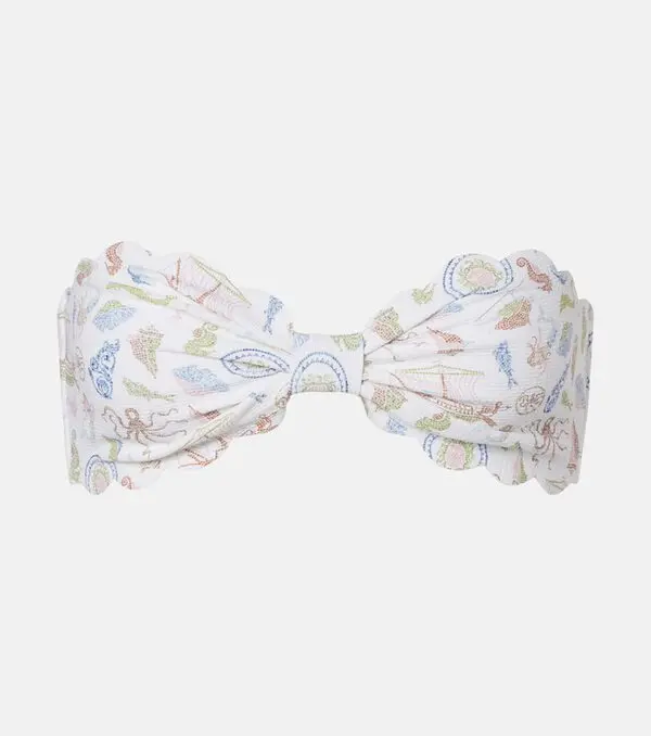 Marysia Antibes Scalloped Bandeau Bikini Top - Multicoloured