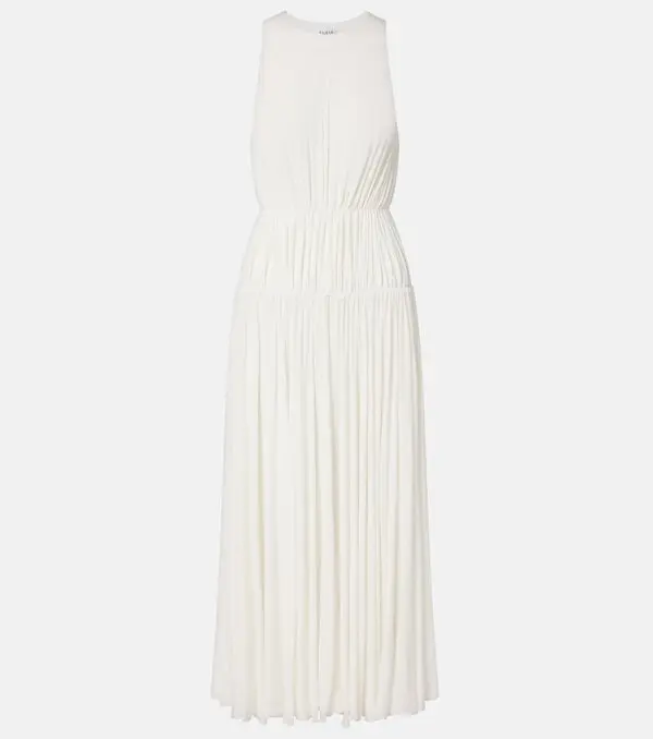Alaïa Gathered Jersey Maxi Dress - White