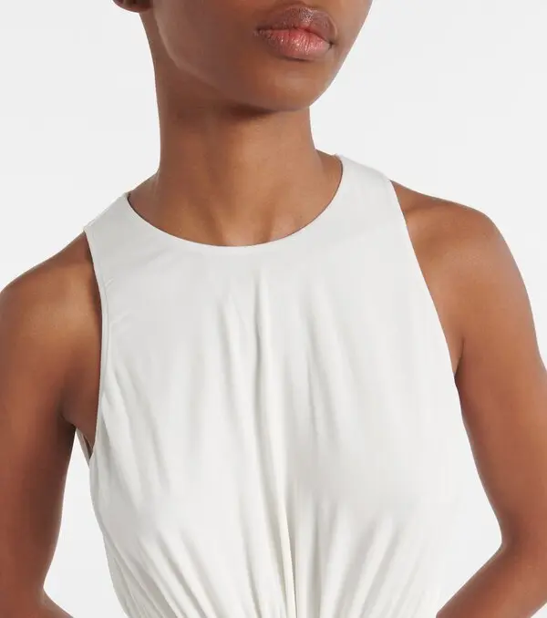 Alaïa Gathered Jersey Maxi Dress - White