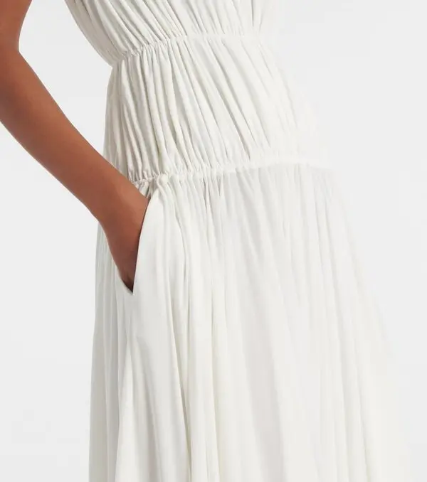 Alaïa Gathered Jersey Maxi Dress - White