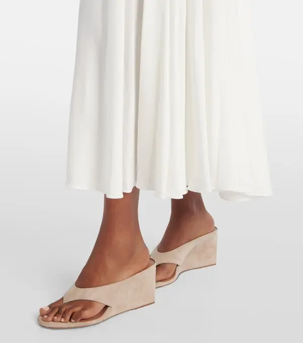 Alaïa Gathered Jersey Maxi Dress - White