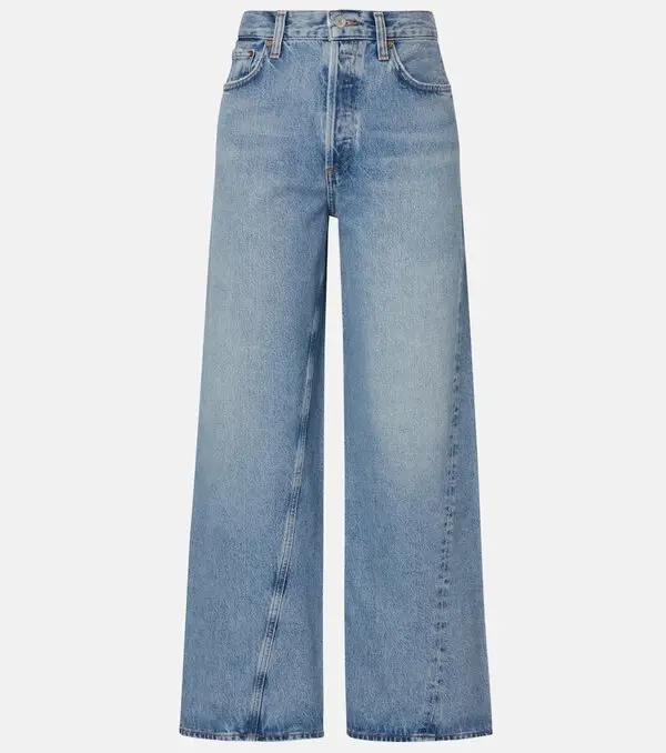 AGOLDE Twist Low-rise Wide-leg Jeans - Blue
