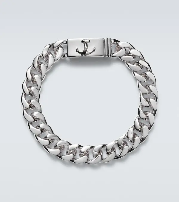 Mateo Anchor Lock Sterling Chain Bracelet - Silver
