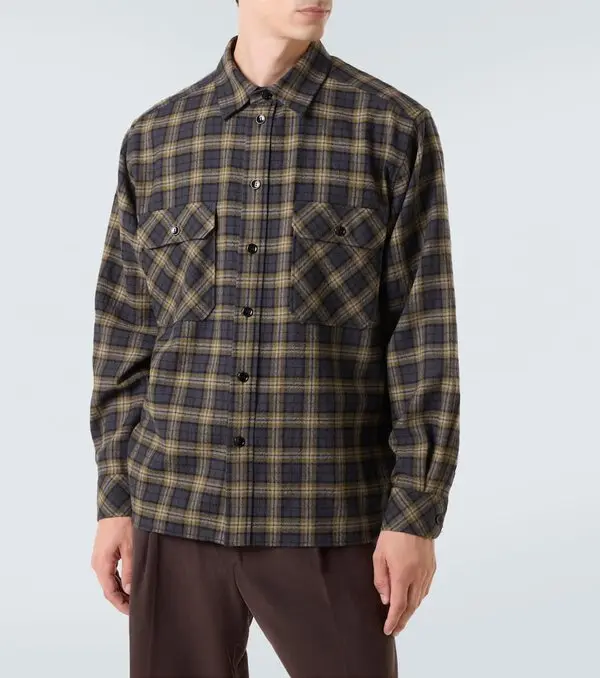 Saint Laurent Checked Wool Overshirt