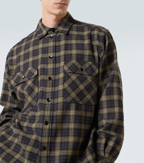 Saint Laurent Checked Wool Overshirt