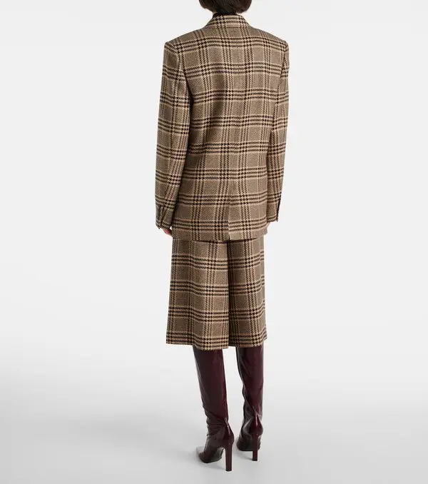 Saint Laurent Double-breasted Silk And Cashmere Blazer - Beige