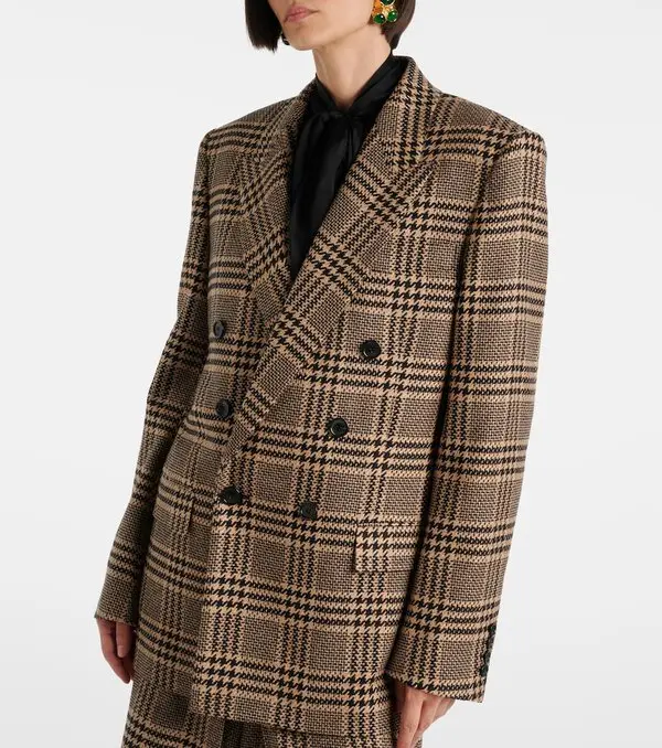 Saint Laurent Double-breasted Silk And Cashmere Blazer - Beige