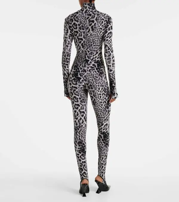 Norma Kamali Leopard-print Jersey Catsuit