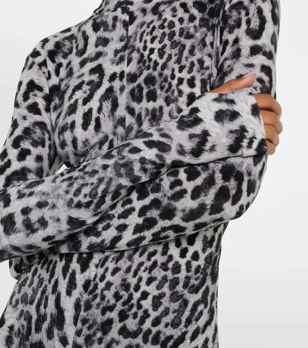 Norma Kamali Leopard-print Jersey Catsuit