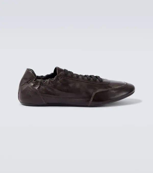Prada Leather Sneakers - Brown