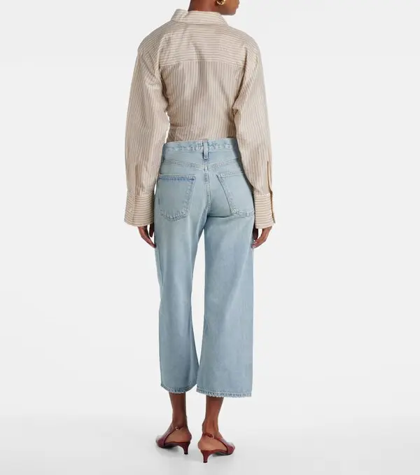 AGOLDE Arc Cropped Mid-rise Wide-leg Jeans