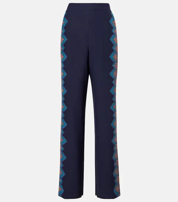 Etro Printed Silk Crêpe De Chine Straight Pants