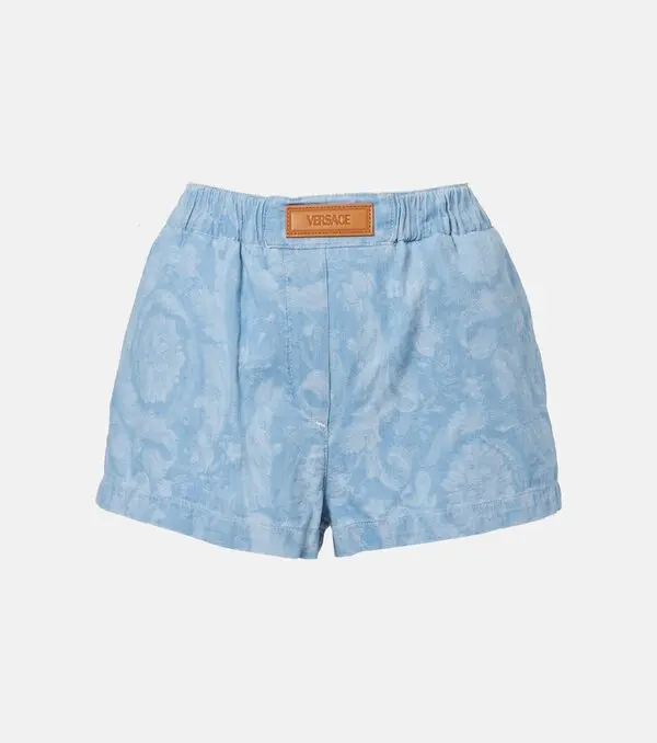 Versace Barocco Denim Chambray Shorts