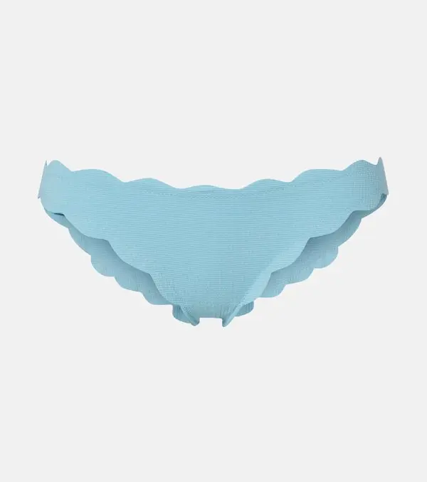 Marysia Antibes Scalloped Bikini Bottoms - Blue