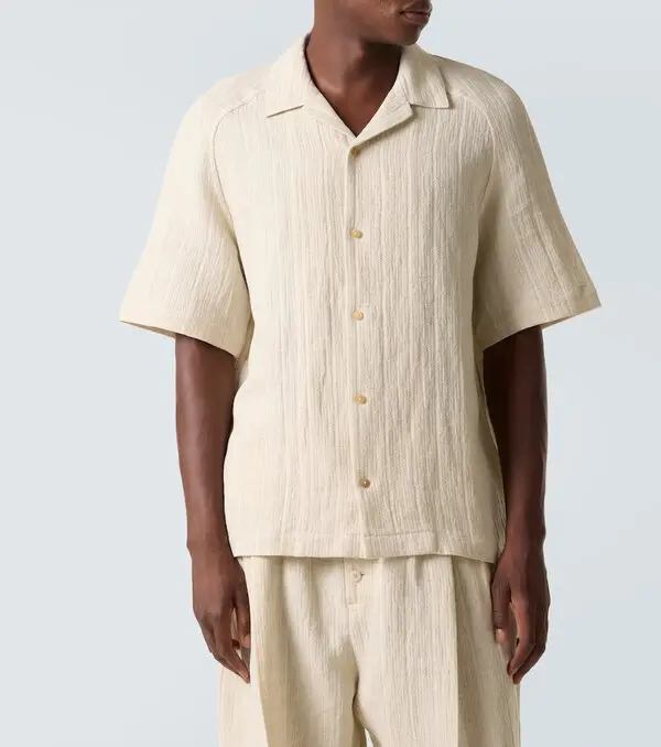 Jacquemus Fonccio Jacquard Bowling Shirt - Beige
