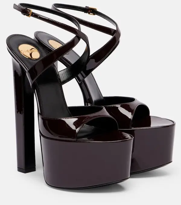 Saint Laurent Rossy 160 Platform Sandals - Brown
