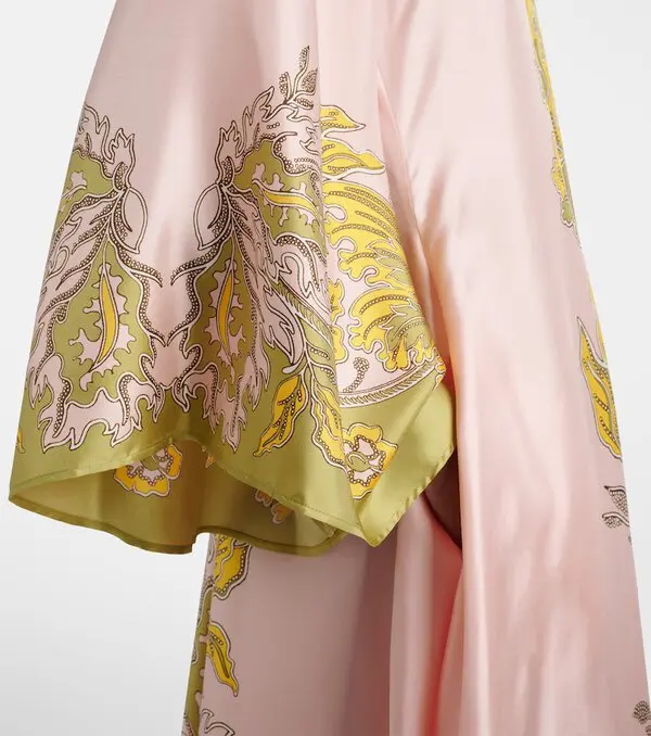 La DoubleJ Magnifico Floral Silk Twill Maxi Dress - Pink