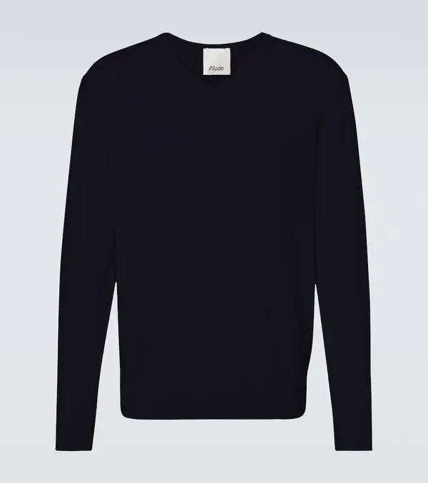 ALLUDE Cashmere Crewneck Sweater - Blue