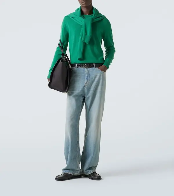 ALLUDE Cashmere Crewneck Sweater - Green