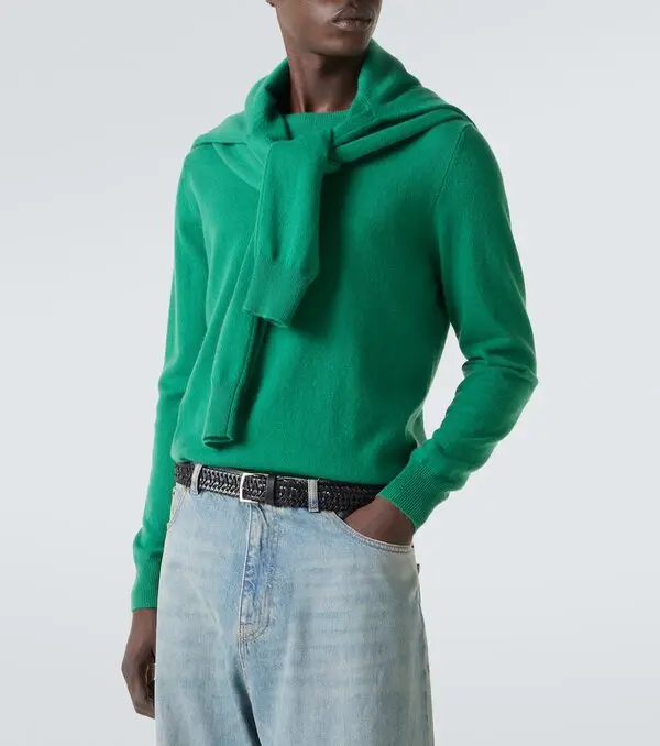 ALLUDE Cashmere Crewneck Sweater - Green